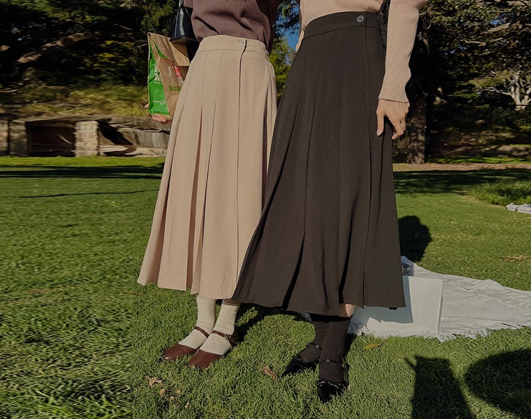 리리앤코 1천장 돌파 델루디 플리츠 버튼 뒷밴딩 롱 스커트 가을 신상 데일리룩 빅사이즈 랩스커트 롱스커트 빅사이즈스커트 버튼스커트 플리츠스커트 주름스커트 핀턱스커트