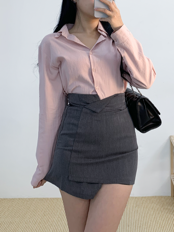 루미에르 당일출고간절기스커트s~m 러너 코튼 면 언발 랩 미니스커트 치마가을스커트 겨울스커트 튤립스커트 하이웨스트스커트 핀턱스커트 언발스커트 트임스커트 슬림스커트