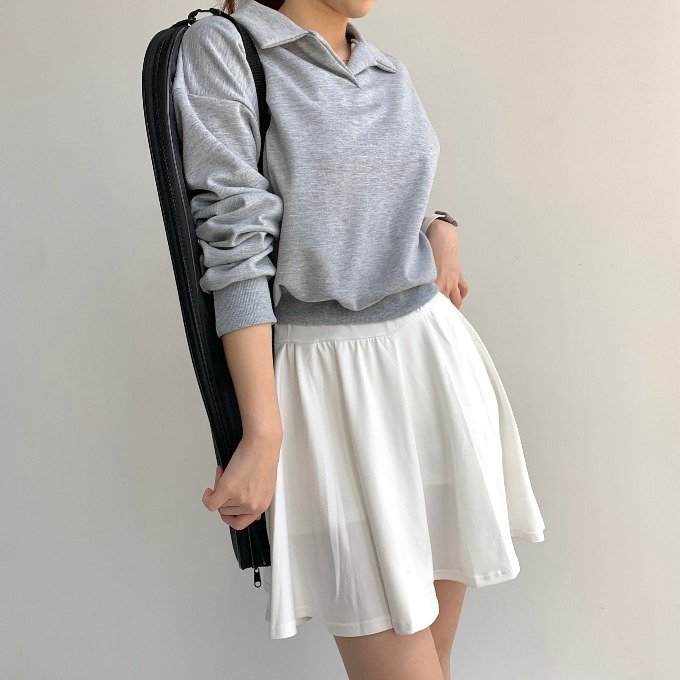 [무료배송]카라 맨투맨 세트 테니스스커트 테니스상의 여자 테니스복 테니스옷 운동복