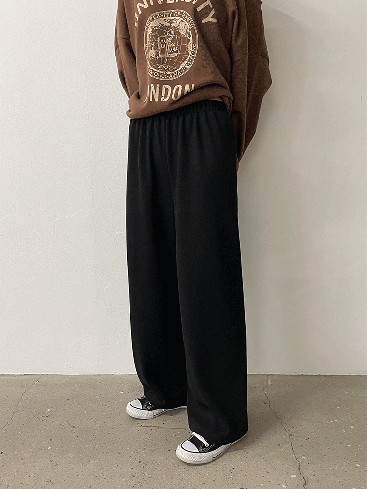 러그 골지 와이드 니트팬츠