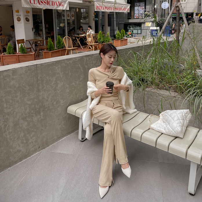 다바걸 [D&B made] 로지핀턱이지팬츠_A3TR