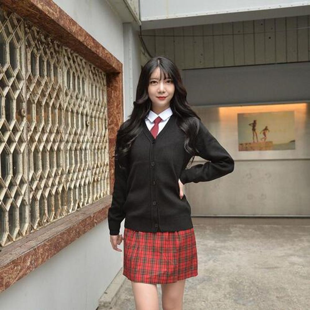 교복가디건 블랙가디건 여자가디건 롱가디건 유니폼