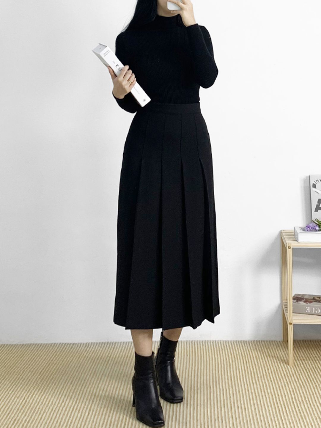 당일출고겨울스커트s~m 우디 주름 플리츠 A라인 롱 스커트 치마핀턱스커트 롱스커트 플리츠스커트 겨울치마 가을치마 기모원단 미디스커트 치마바지 하운드스커트 골덴치마