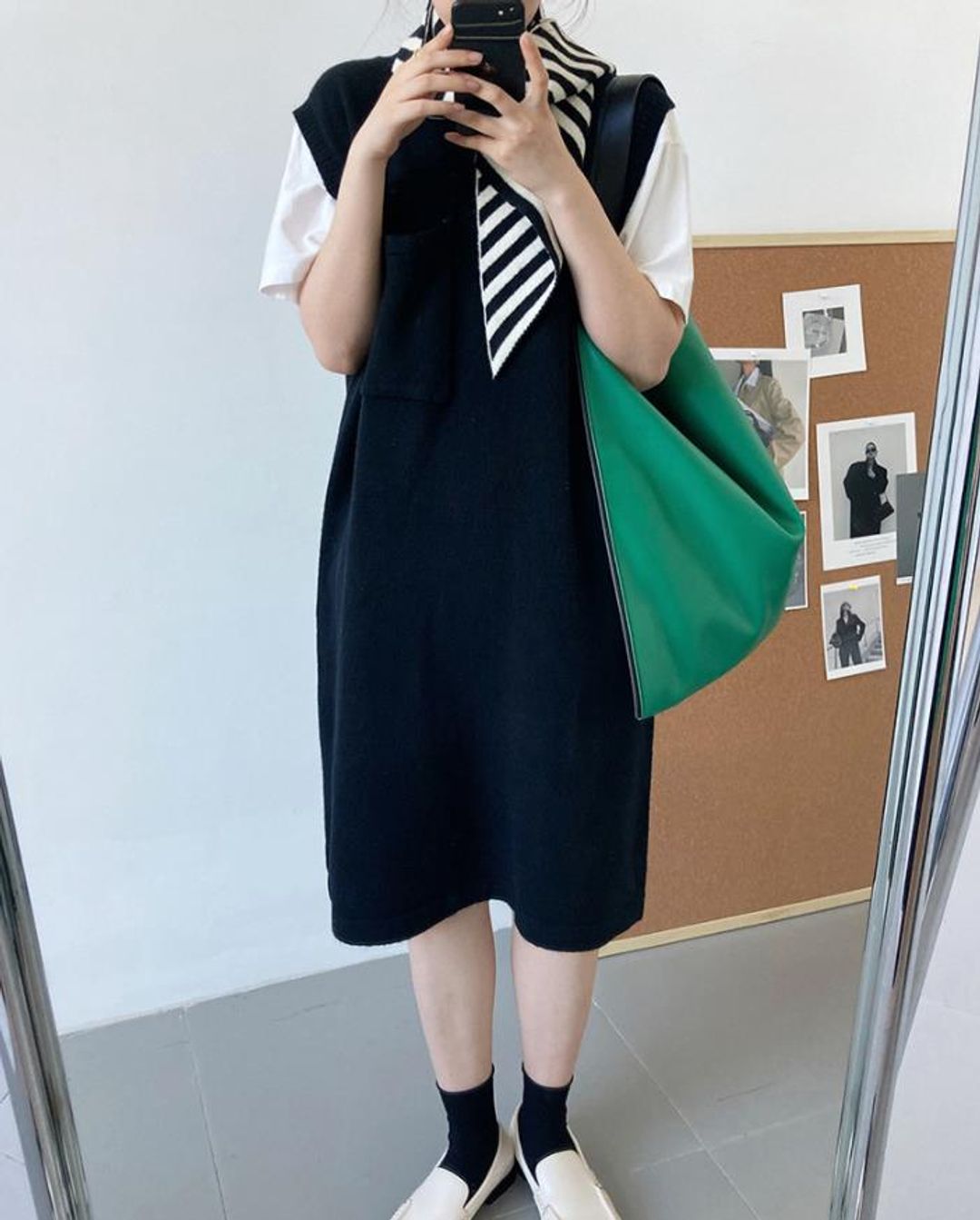 베리 가을 겨울 하객 뷔스티에 니트 원피스 블랙 키작녀원피스 르뚜앙