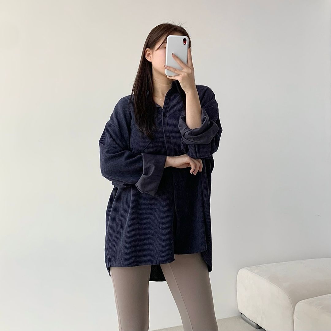 무료배송 골덴 코듀로이 남방 오버핏 걸치기좋은 구김없는셔츠 데일리룩 레깅스 운동복 필라테스 요가 헬스 홈트 운동복