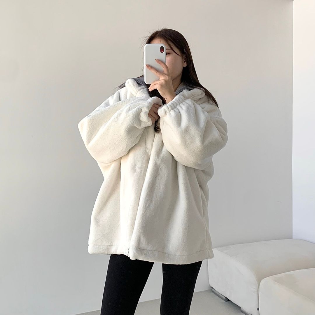 무료배송 에코퍼 후리스 페이크퍼 인조퍼 자켓 밍크퍼 핑크털 집업 퍼 집업 오버핏 루즈핏 아우터