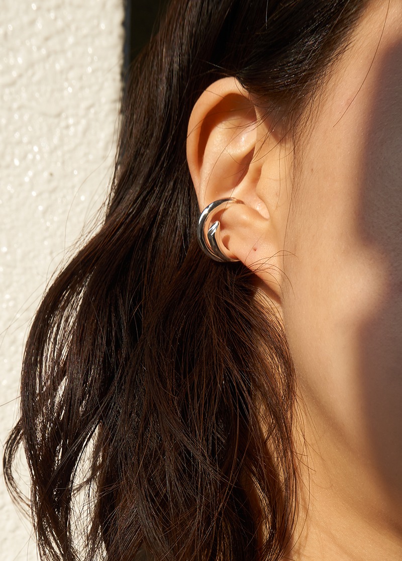 [E501]bold two line earcuff/미니멀 이어커프 시선