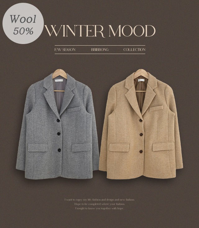 삐뽕언니 로엔 헤링본 울자켓울502color 테일러드 싱글자켓 울혼방자켓 울자켓 겨울아우터 간절기자켓 차콜울자켓 겨울자켓 숏코트 하프코트 겨울코트 스탠다드핏 버튼