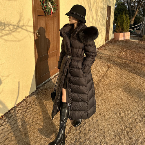 로미새 브랜드퀄리티⚡️로랑당일⚡️ 폭스퍼 덕다운 롱패딩 숏패딩 버클 벨트 여성 겨울 오리털 점퍼 자켓 겨울패딩 롱패딩 폭스퍼패딩 오리털패딩 퍼패딩 덕다운패딩