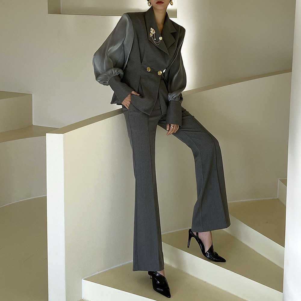 절개라인 부츠컷 포멀팬츠 PT777 *gray [자켓과 셋업 구매시 5% 할인]