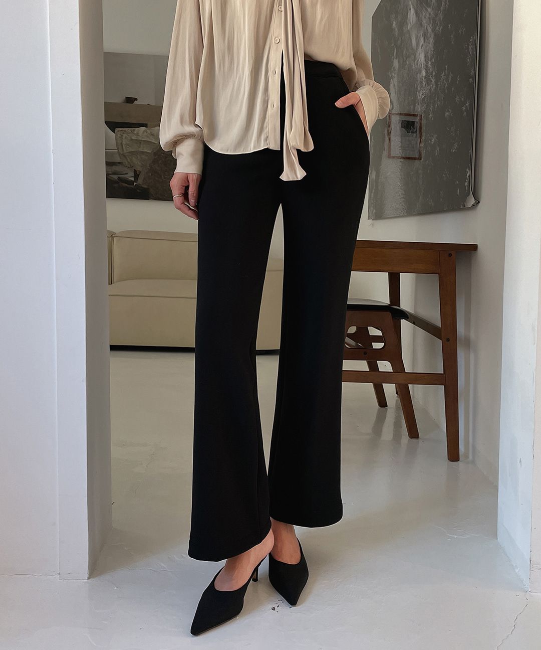 Made 데일리 융기모 와이드 스판 밴딩 슬랙스신상데일리룩데일리겨울기모바지밍크안감오피스룩하객기모슬랙스융기모바지