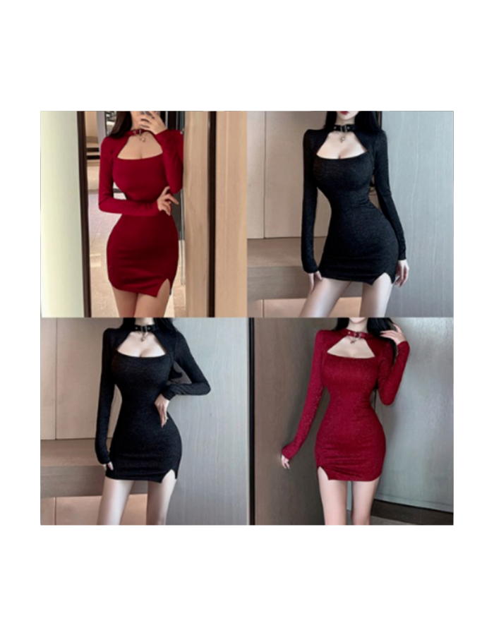 하보쥬얼리 [당일배송]44~66 글리터펄앤여왕 초커넥긴팔ops 2color 3size 섹시원피스 야한원피스 성인이벤트룩