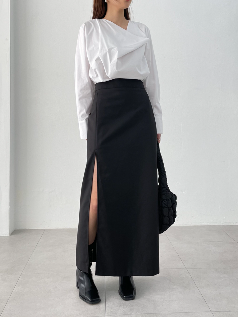 으나카이브 modern deep slit skirts (2color)