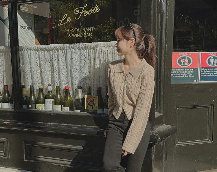 리리앤코 7천장 돌파 카이븐 투웨이 꽈배기 카라넥 크롭 니트 집업 가을 신상 데일리룩 데이트룩 여행룩 빅사이즈 니트집업 집업니트 투웨이니트 이중지퍼 꽈배기집업 꽈배기