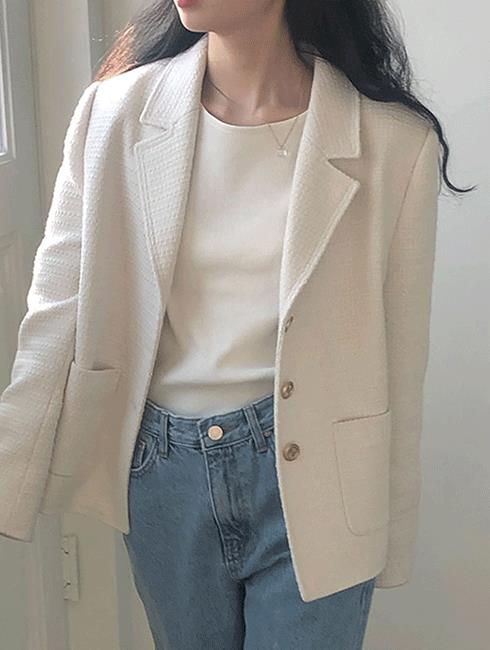 베이지하루 여성자켓 트위드 여자 블레이저 정장 자켓 하이엔드 오피스룩 하객룩 결혼식 긴팔 하객 오피스룩 숏 하프 자켓 코드