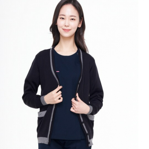 JP261 여자 블랙 가디건 간호사복 병원 유니폼 단체복 물리치료사 실습복