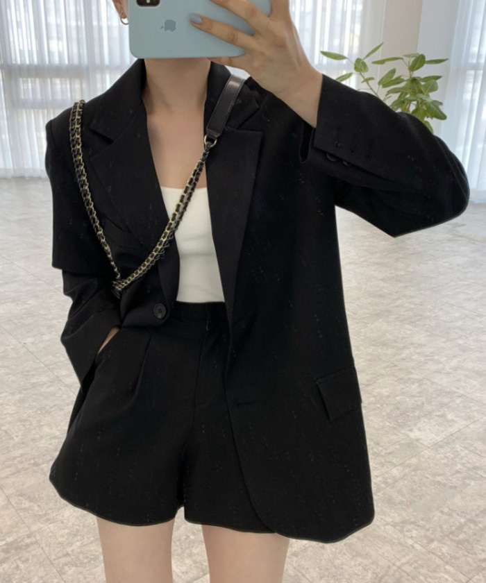 💚반팔ver 출시💚 자켓바지세뚜 클래식 자켓 반바지 핀턱 숏팬츠 슬랙스 투피스 셋업세트 3color