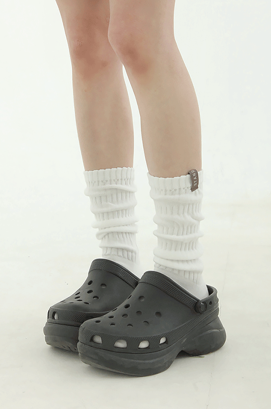 로컬맨션 wrinkled knee socks (7colors)