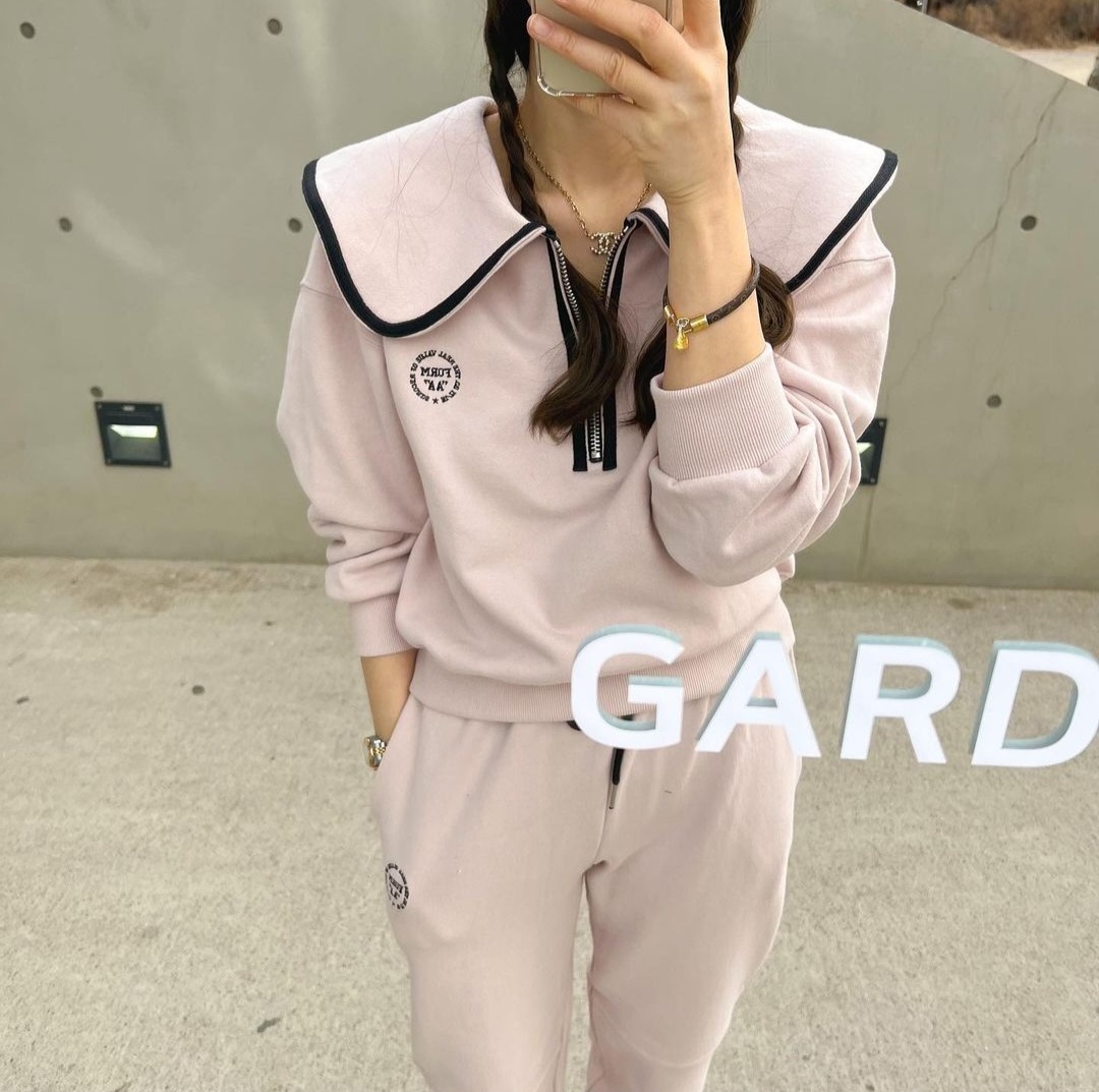 뇽플러스 44 66 고퀄리티인기상품오트옐로우네이비 당일배송💕 트레이닝세트 예쁜츄리닝세트 조거팬츠세트 세일러카라맨투맨 세일러트레이닝세트 반집업맨투맨 트레이닝셋업