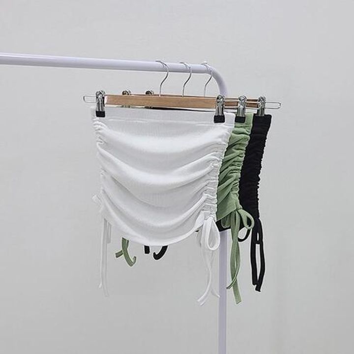 룸제이 11할인당일🚀끈조절o유니크글램 로코엘 슬림핏 골지 스퀘어넥 이너 레이어드 끈 튜브 탱크 뷔스티에 스트링 스모크 프릴 셔링 탑 크롭 나시티