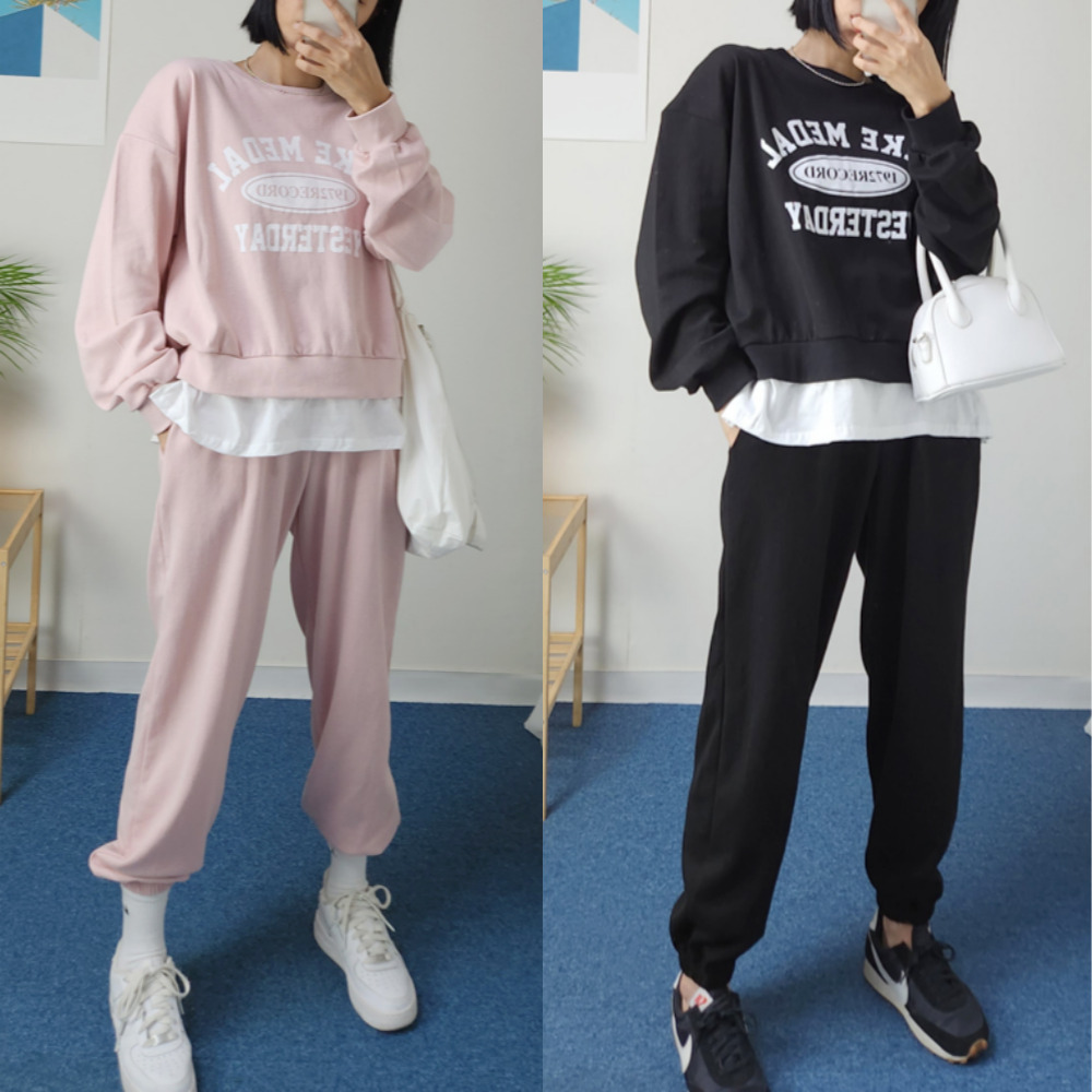뇽플러스 55 88 조거팬츠세트 트레이닝세트 빅사이즈트레이닝 여성츄리닝세트 운동복세트 트레이닝복바지 여성운동복바지 츄리닝바지 트레이닝바지 트레이닝셋업 운동복상하의세트