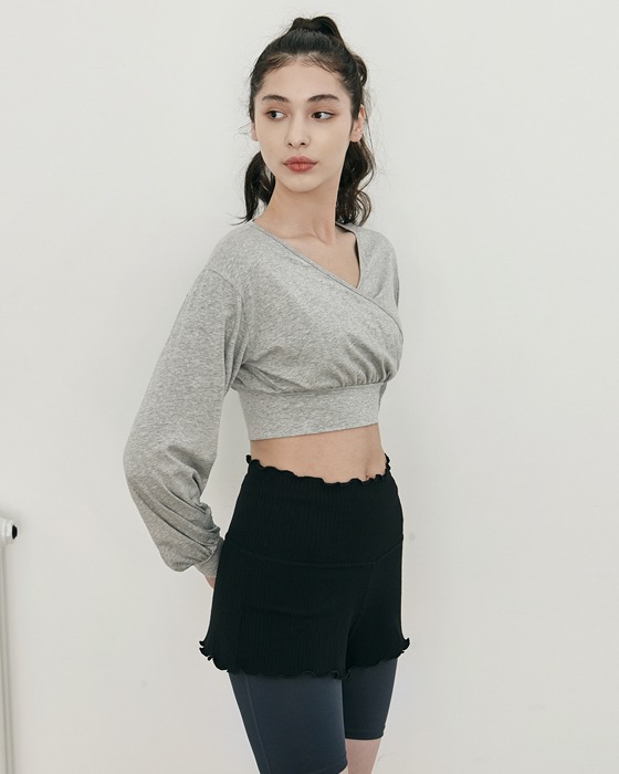 데비웨어 비비아나 골지 쇼츠DEVI-B0061-블랙