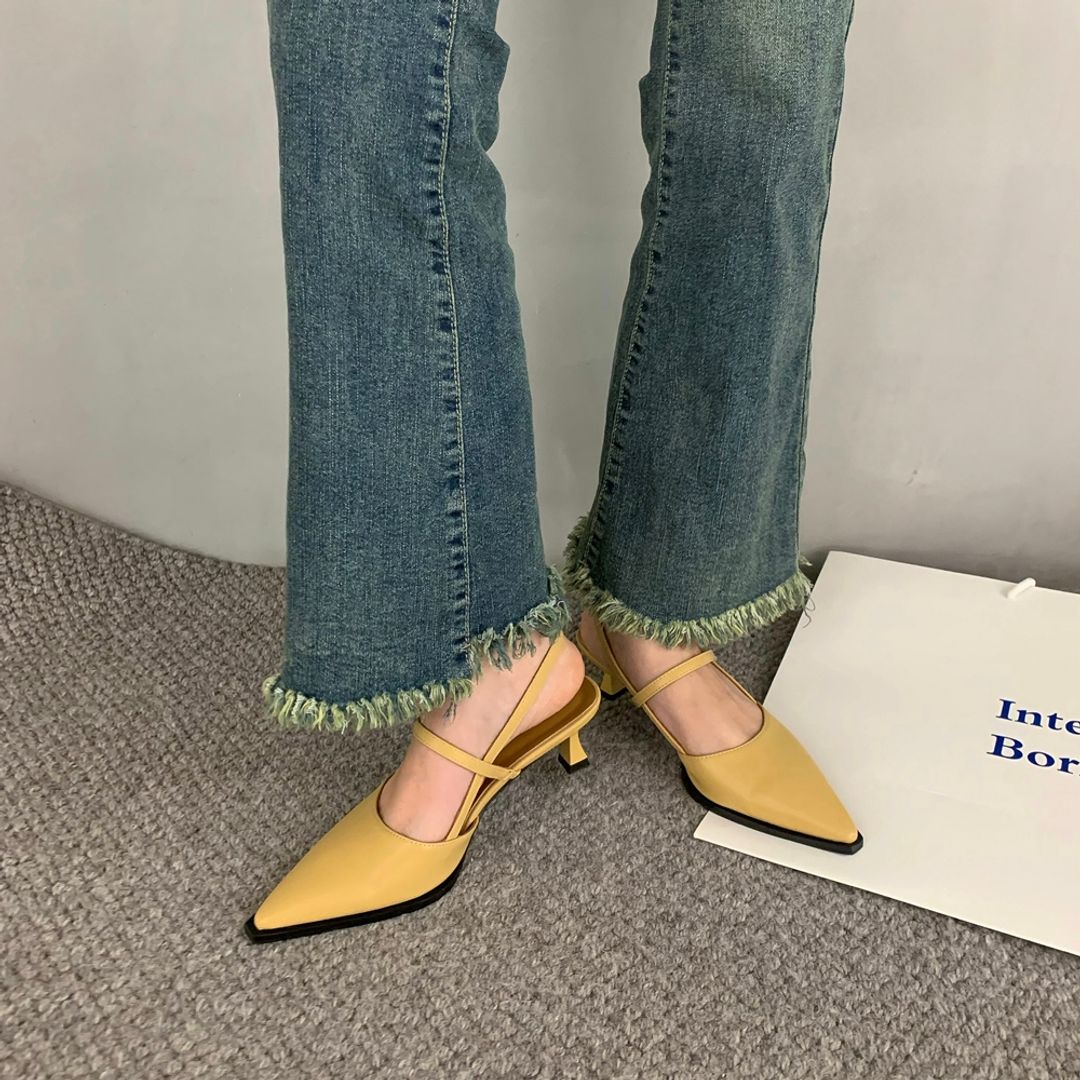 스틸레토 슬링백 메리제인 힐 구두 5cm
