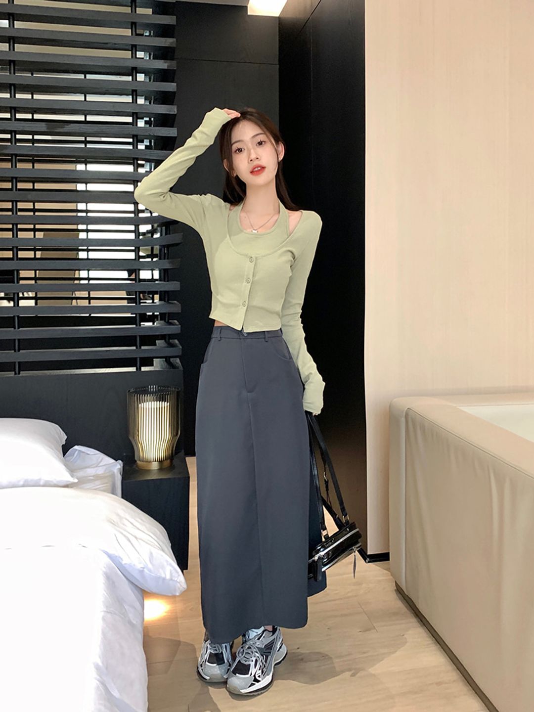 허리 밴딩 심플 A 라인 스커트 하이 웨스트 롱 미디 플레어 스커트 치마 기본 베이직 단색 캐주얼 꾸안꾸 청순 여리 핏 몸매