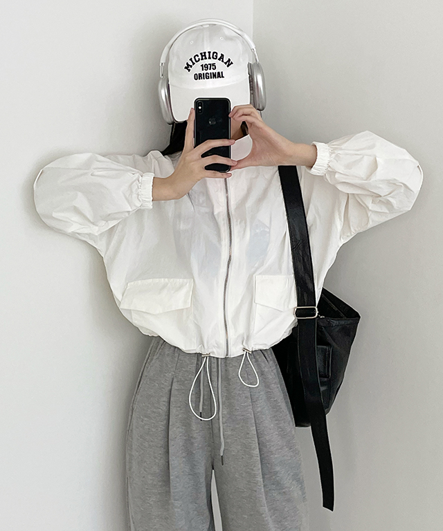 힙핑 💖핏조절💖 나린 스트링 아노락 바람막이 크롭 집업 자켓 점퍼 봄 가을 데일리 10대룩 20대룩 루즈핏 캐주얼 항공점퍼 블루종 간절기 스트링 트레이닝 하이넥 점퍼 봄 아우터