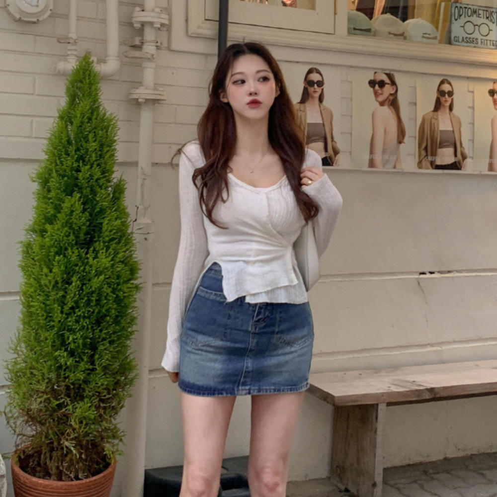 워너비뮤즈 무배🚀 [하이틴퀸카💘시선강탈] y2k H라인 로우라이즈 절개 포인트 워싱 데님 스커트 로우웨스트 하이웨스트 마이크로미니 미니 치마 중청 진청 봄 간절기 데이트룩3size