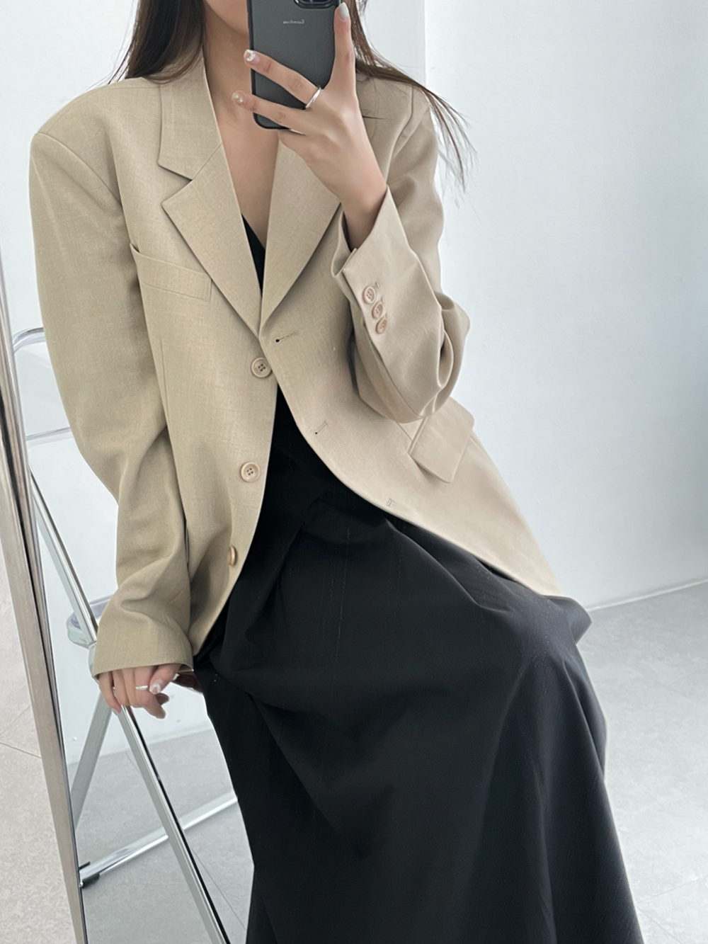 으나카이브 formal three button blazer (2color)