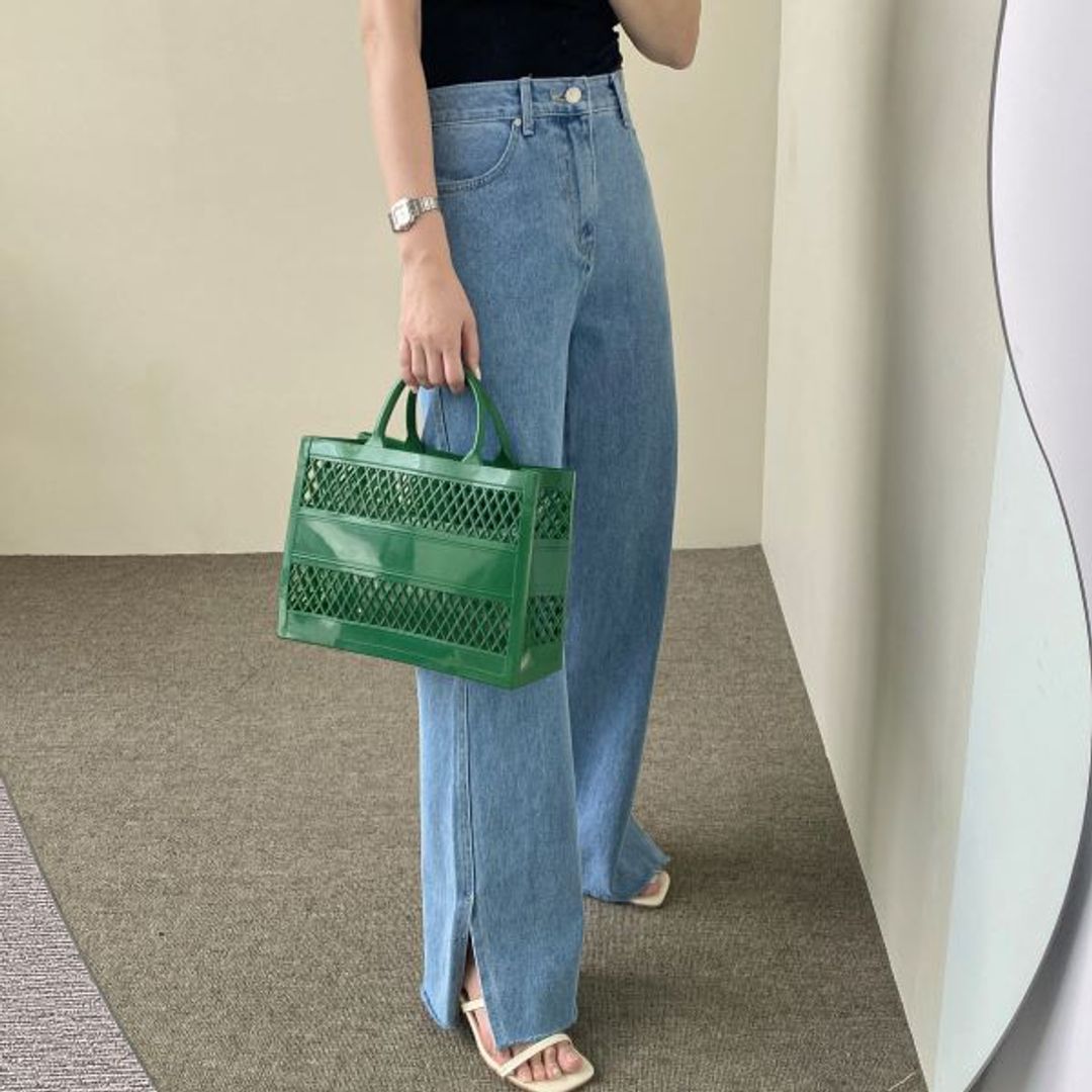 여자 데일리 피크닉 여름 젤리 미니 사각 수영장 가방 6color