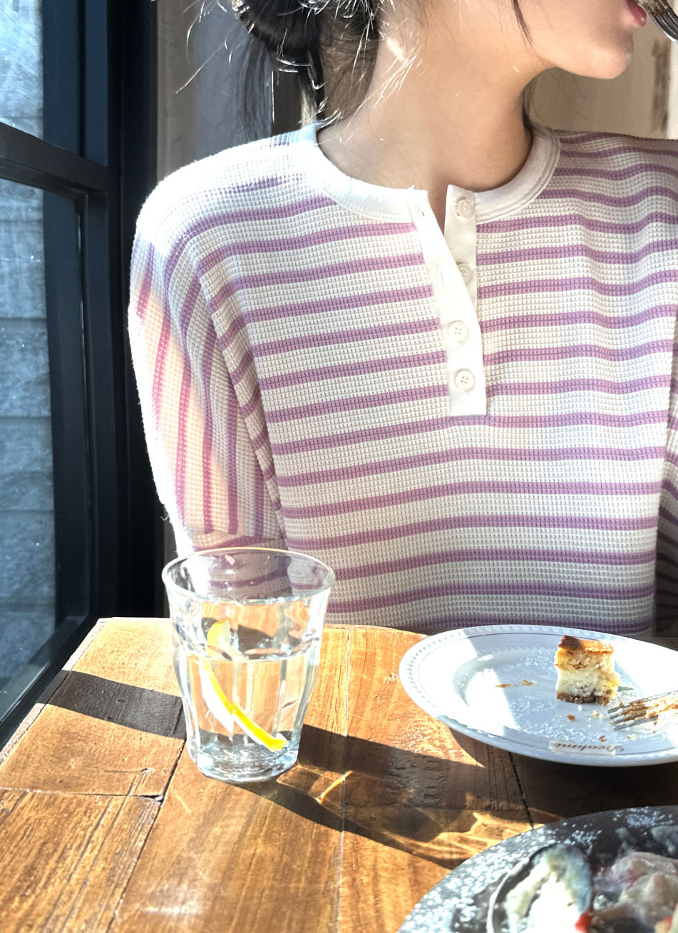 슬로젯아카이브 waffle stripe t (2color)