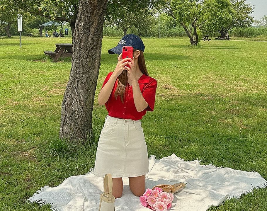리리앤코 1만4천장 돌파♥ 데니샤 스판 울 니트 세미크롭 오픈카라 가디건 여름 썸머룩 데일리룩 여행룩 휴가룩 공항룩