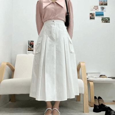 💖러블리 카고 핀턱 플레어스커트💖 미디스커트 카고롱스커트 랩스커트 코튼스커트 A라인스커트 나일론스커트 밴딩스커트 롱스커트 카고스커트 플리츠스커트 롱청치마 니트뷔스티에 하객룩