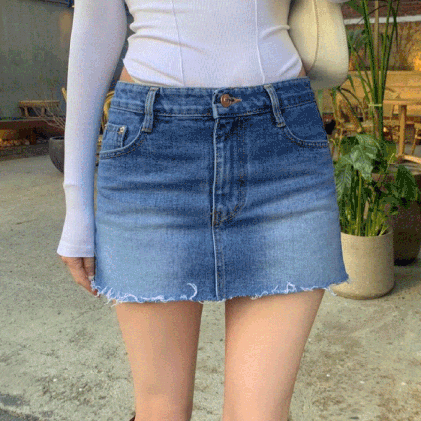 무배🚀 [섹시핫걸🔥로우라이즈] Y2K 하이틴 마이크로미니 빈티지 워싱 커팅 H라인 로우라이즈 데님 스커트 미니 청치마 숏 미니 치마 진청 3SIZE