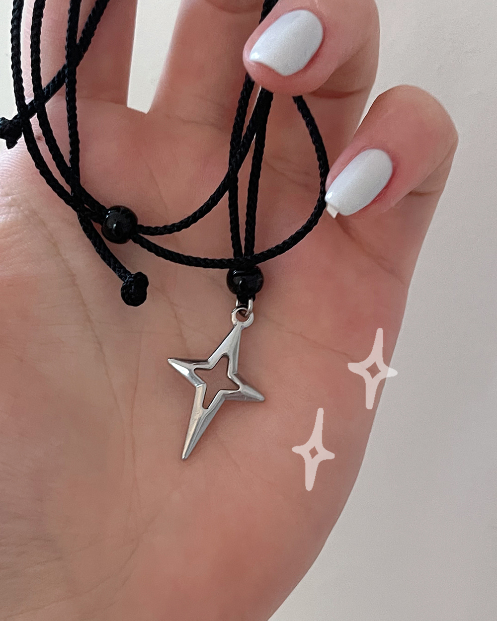 르마리엔 소량입고🌟 길이조절써지컬 Y2k 스파크 블랙 볼 길이조절 끈목걸이 프리사이즈 심플 포인트 데일리 롱목걸이 스파클 스파클링 별 무채색 펜던트 N34469