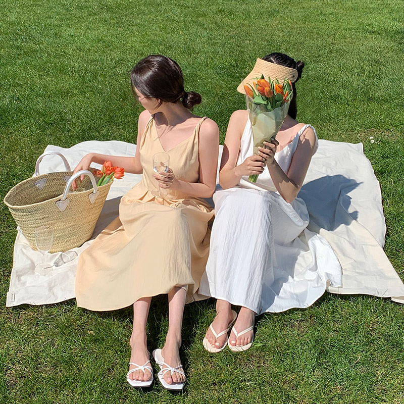 아뜨랑스 바스락 원단 감사할인연장추가쿠폰팩 ⚡️부분 오늘출발⚡️ 자체제작 프리엘 브이넥 어깨 꼬임 플리츠 롱 셀프 웨딩 나시원피스 바스락원피스 롱원피스 셀프웨딩