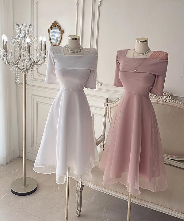 우아르 피오나 플레어 롱원피스 결혼식 행사룩 피로연원피스 2부드레스 데이트룩 파티룩 브라이덜샤워 돌잔치원피스 셀프웨딩 웨딩촬영 후레아원피스 플레어원피스 오프숄더