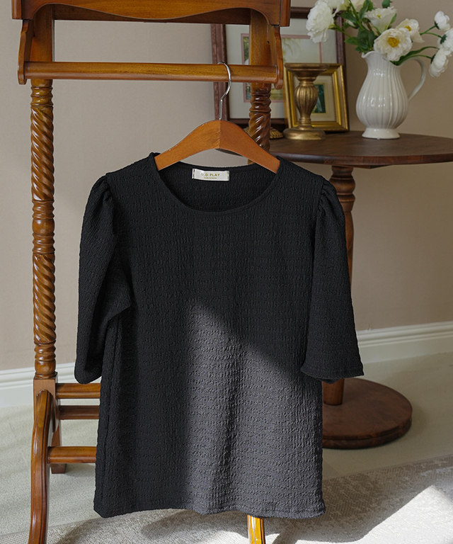 무배 베이직퍼프 블라우스어깨퍼프레이스루즈오버핏 데일리 출근 데이트룩 봄 여름 신상 새내기룩 프릴 셔링 블라우스