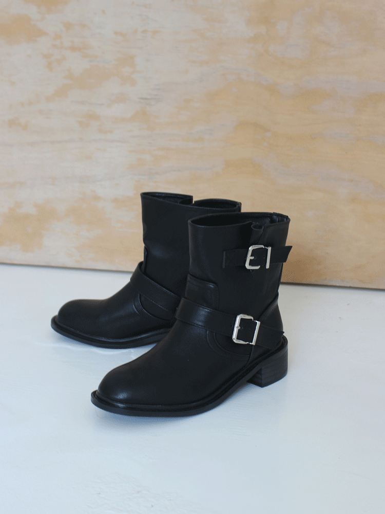Buckle biker boots