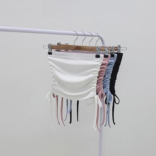 룸제이 끈조절o유니크섹시힙딱붙 스탭 슬림핏 스퀘어넥 이너 레이어드 끈 튜브 탱크 뷔스티에 스트링 셔링 탑 크롭 나시티