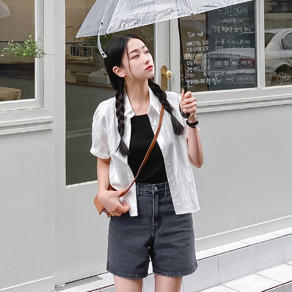 리얼코코 라스트찬스40쿠폰누적1만장 자체제작고퀄리티당일출발 모아 베이직 크롭 반팔셔츠 5 Color 여름썸머데일리룩캐주얼하객룩