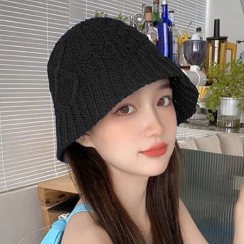 펭하샵 Dkc30 꽈배기 니트 지사 벙거지 뜨개 버킷햇 숏챙 빈티지 캐주얼 라탄 라피아 모자 자외선 차단 햇빛 가리개 여름 간편 데일리 네트 챙모자