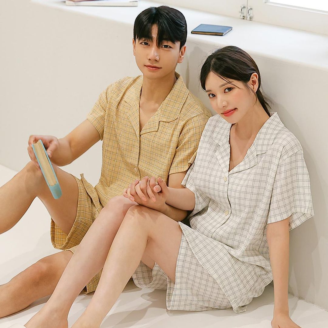 지지미 로로체크 여름 커플잠옷 투피스 홈웨어 4colors