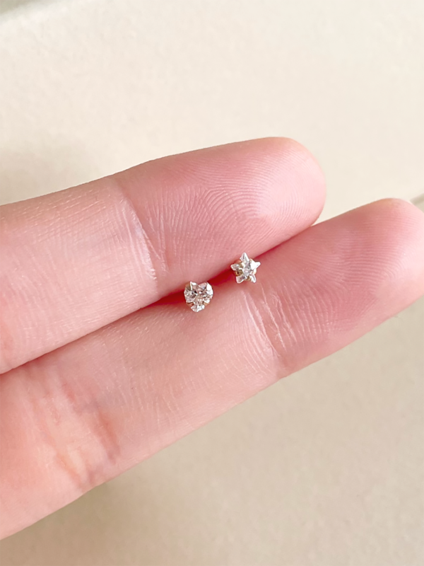 르앙 [14k gold] 데일리 큐빅 도형 피어싱 (2type)