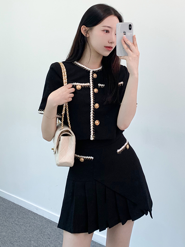 당일출고s~m 너와 함께 투피스 트위드자켓 반팔자켓 노카라자켓 하객원피스 반팔트위드 린넨자켓 여름자켓 트위드스커트 미니스커트 여름스커트 트위드 린넨스커트 롱스커트