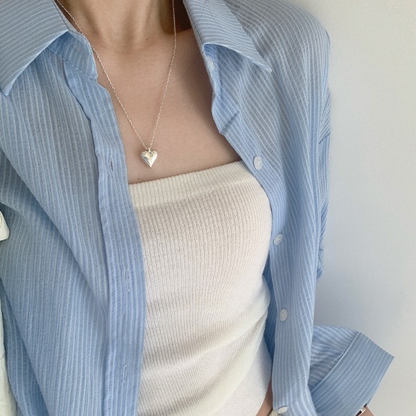 리얼코코 누적9천장 자체제작md추천 플레인 스트라이프 셔츠 2 Color 여름썸머여행룩바캉스휴양지살안타템긴팔오버핏얇은셔츠