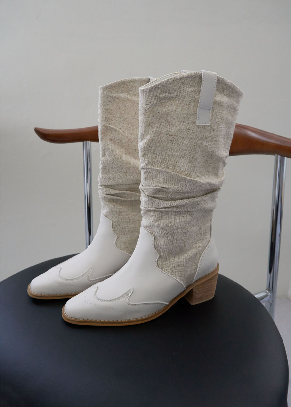 랩트 Linen Shirring Western Long Boots (2c)