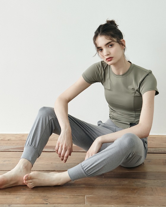 데비웨어 웨이크 슬릿 반팔티DEVI-T0093-카키